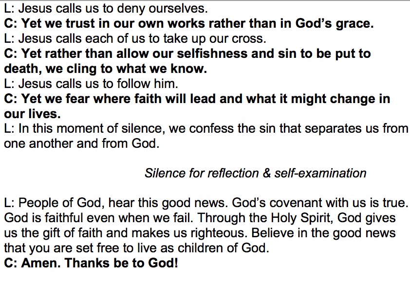 Confession for Lent 2B - Pastor Daniel Flucke